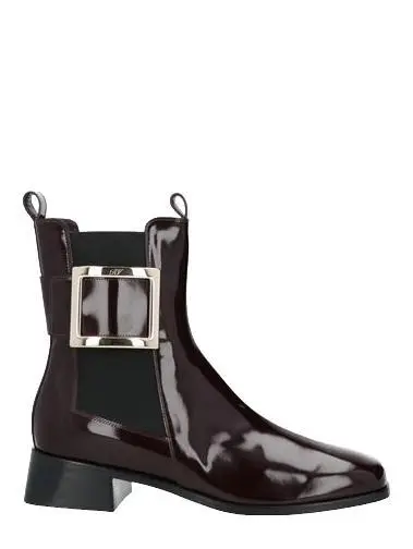 ROGER VIVIER Ankle Chelsea Boots With Buckle And Logo - Purple
