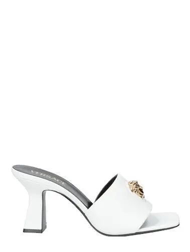Versace Calfskin Slide Sandals - White