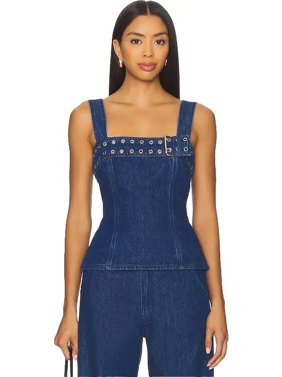Amanda Uprichard Thalia Top - Denim-medium