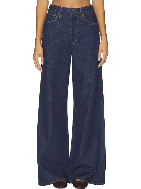 AGOLDE Dame High Rise Wide Leg Jeans - Blue