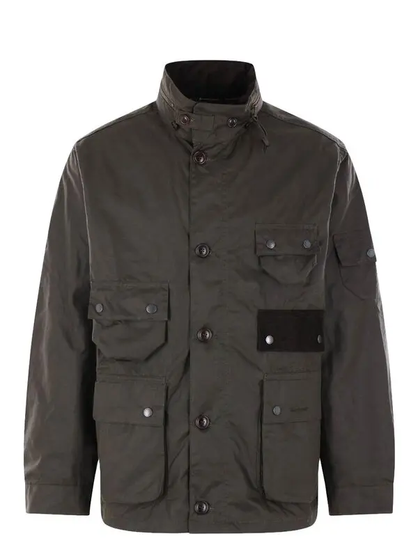 Barbour Dark Waxed Cotton Jacket - Archive Olives