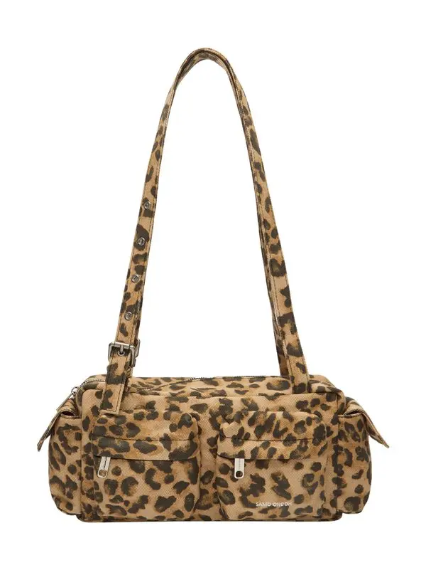 SAMO ONDOH Pocket Utility Shoulder Bag - Denim Leopard