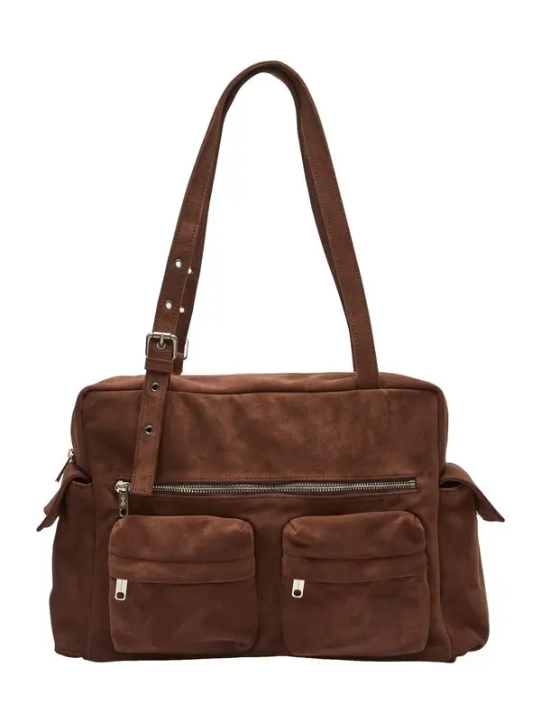 SAMO ONDOH Pocket Utility Large Bag - Suede Brown