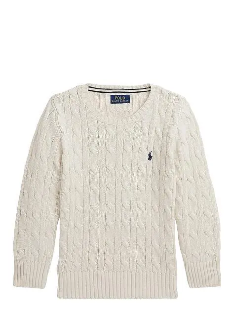 Polo Ralph Lauren Long Sleeve Cable Knit Crewneck Sweater - Andover Cream