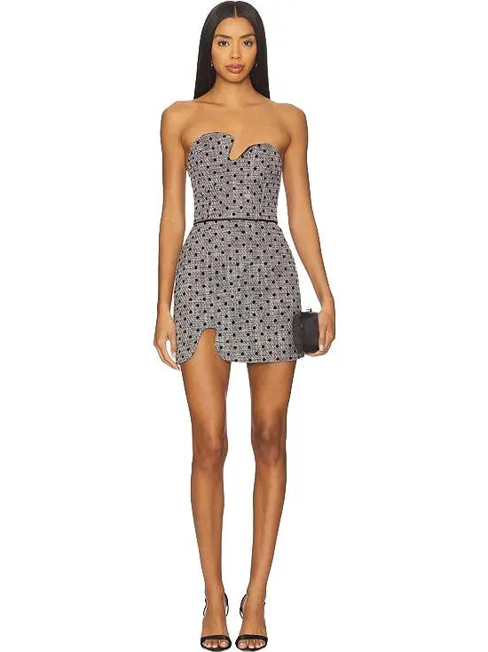 Amanda Uprichard Puzzle Strapless Mini Dress - Black White