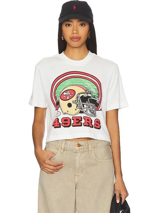Junk Food 49ers Game Time Crop Tee - Vintage White