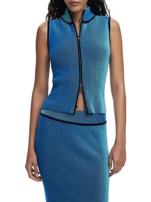 Desigual Sleeveless Ribbed Top - Blue