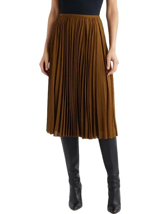 Proenza Schouler Eda Pleated Jersey Midi Skirt - Tobacco