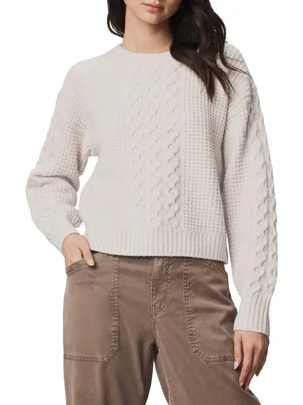 Splendid Celeste Cable Stitch Sweater - Pale Oak Ivory Heather