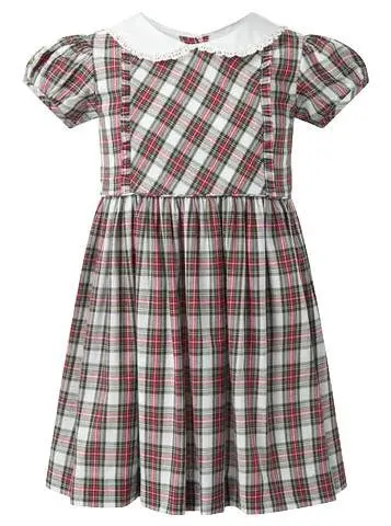 RACHEL RILEY Tartan Frill Front Dress - Red