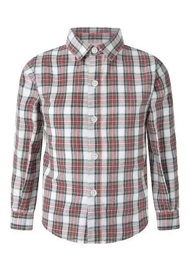 RACHEL RILEY Ivory Tartan Shirt - Red