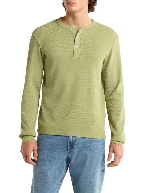 925 ORIGINALS Stock Waffle Knit Henley - Washed Sage
