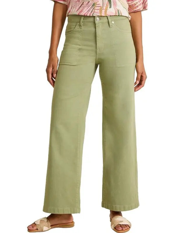 Tommy Bahama Patch Pocket High-rise Wide-leg Jeans - Dusty Thyme