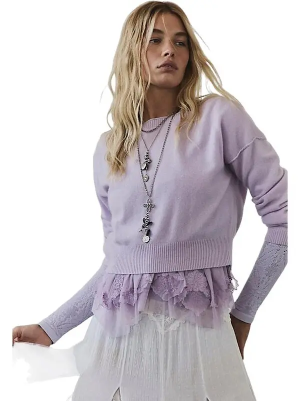 Free People Ellie Cashmere Pullover - Haze