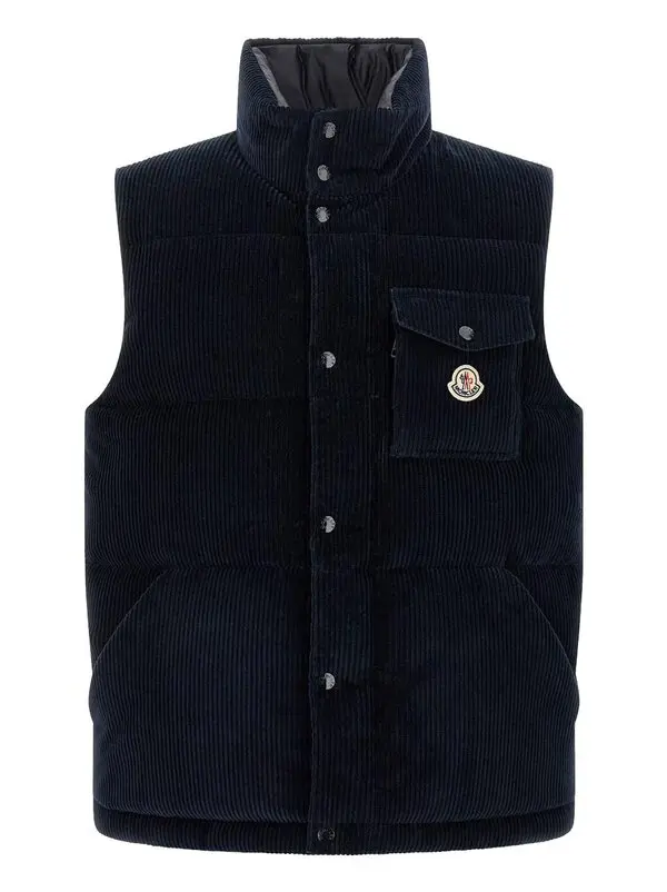 Moncler Quilted Corduroy Vest - Blue