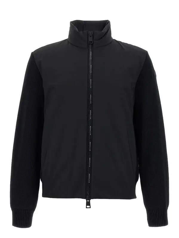 Moncler Matt Effect Wool Cardigan - Black