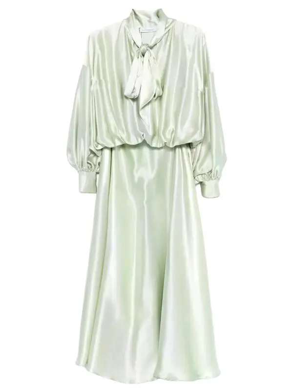 Viktor & Rolf Pussy-bow Maxi Dress - Green