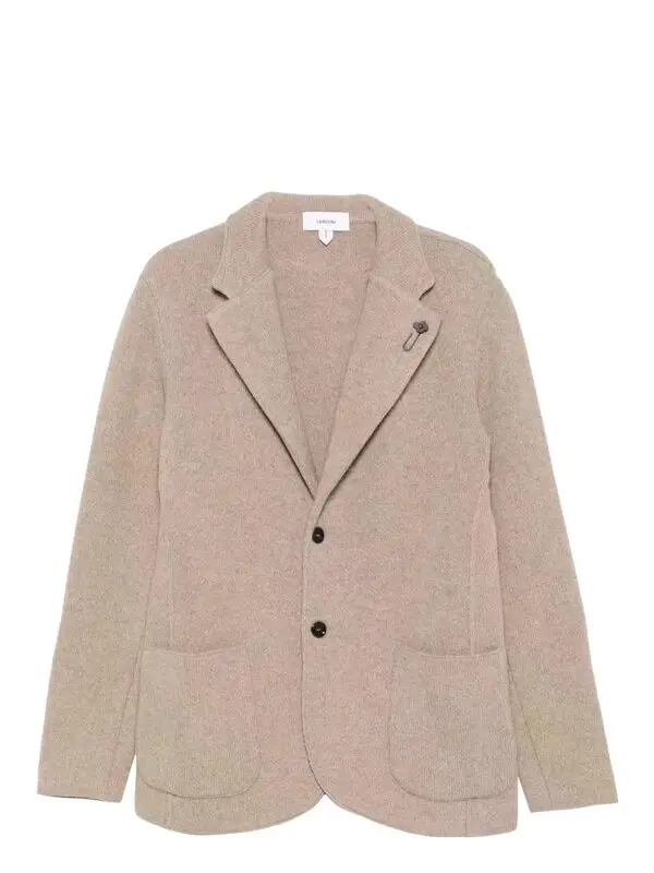 LARDINI Patch-pockets Buttoned Blazer - Neutrals