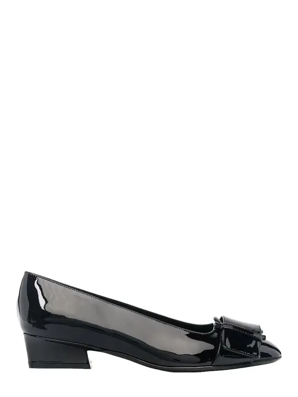 FERRAGAMO Buckle Detail Ballerina Pumps - Black