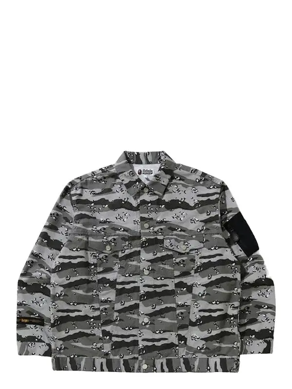 A BATHING APE Desert Camo Loose Fit Trucker Jacket - Black