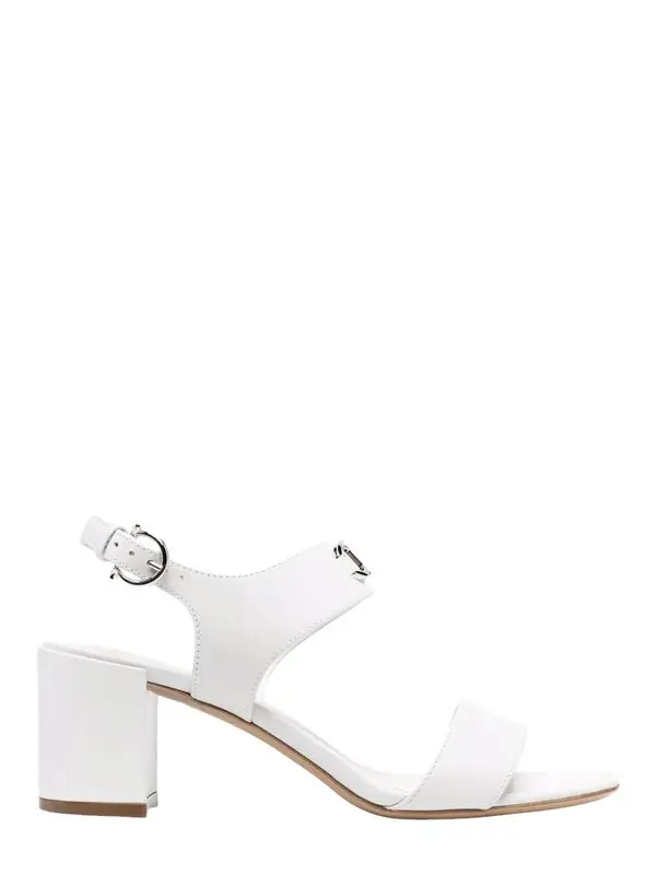 FERRAGAMO 55mm Gancini Logo-plaque Sandals - White