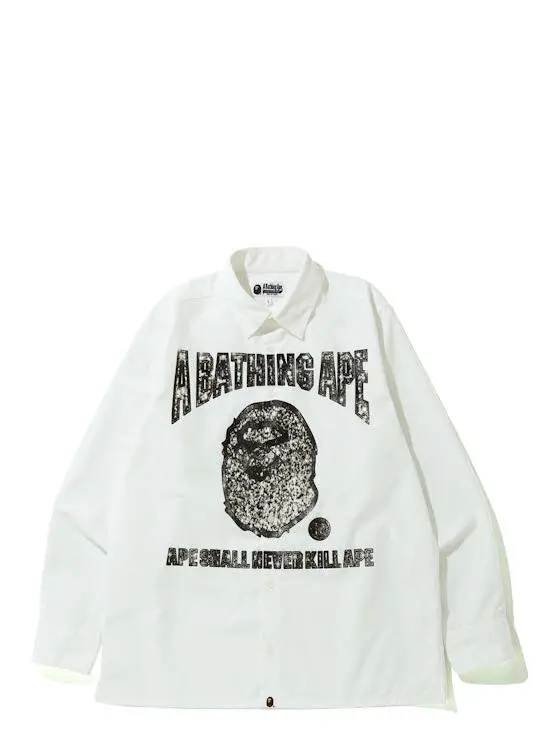 A BATHING APE Jewelry Motif Wide Shirt - White