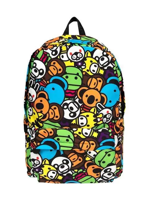 A BATHING APE Baby Milo & Friends Large Backpack - Light Green