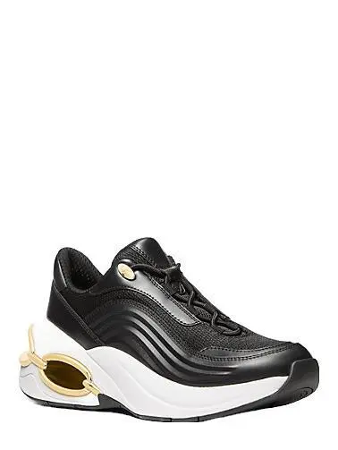 Michael Kors Toni Mixed-media Trainer - Black