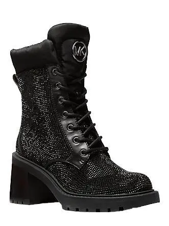 Michael Kors Cade Embellished Combat Boots - Black