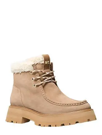 Michael Kors Cade Fleece-lined Suede Ankle Boots - Natural