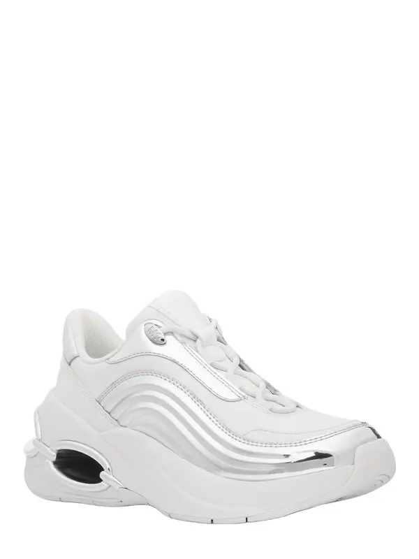 Michael Kors Toni Mixed-media Trainers - Silver