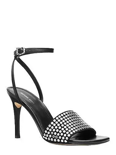 Michael Kors Elyse Studded Leather Sandal - Black