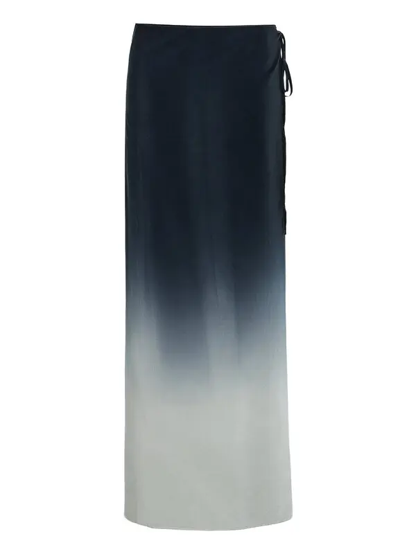 ST. AGNI Exclusive Dip-dyed Silk Maxi Skirt - Blue