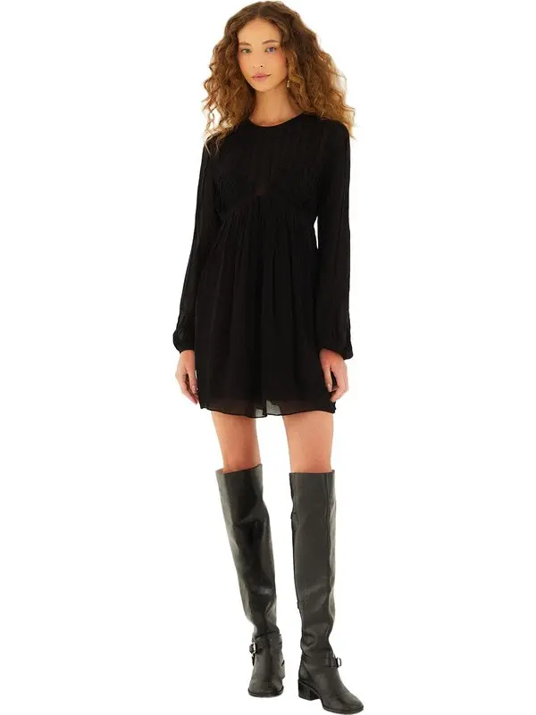 Farm Rio Shell Mini Dress - Black