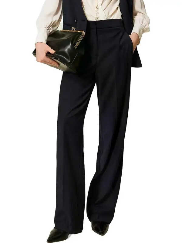 TWINSET Wide-leg Trousers With Side Pockets - Blue