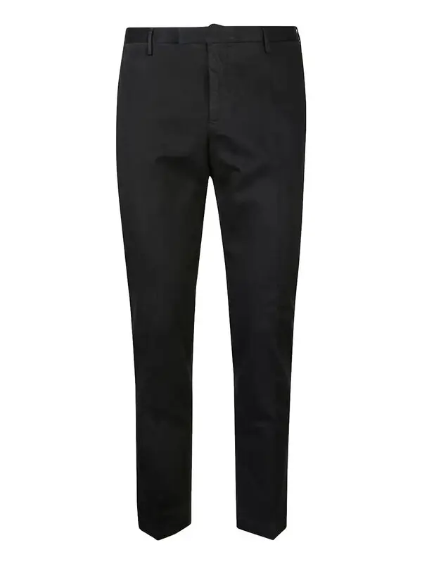 PT TORINO Cotton Straight Leg Pants - Black
