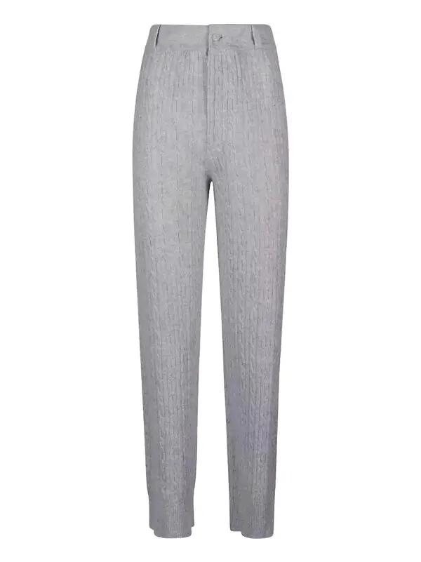 Guest In Residence Cable-knit Straight Leg Pants - Grey