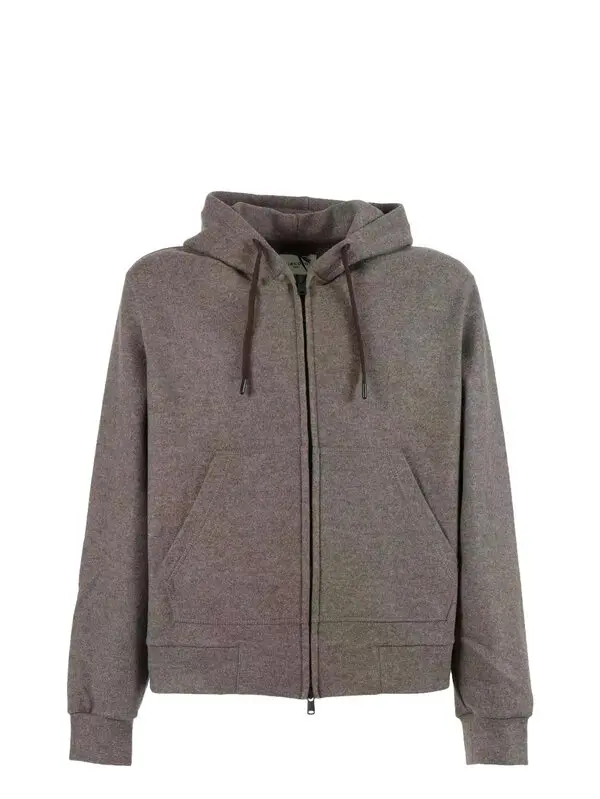 CIRCOLO 1901 Wool Zip-up Hoodie - Brown