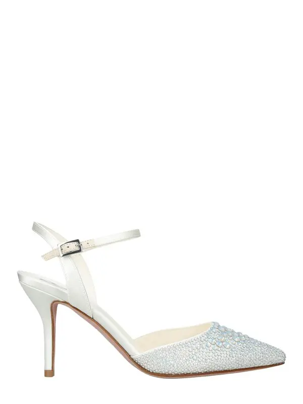 GINA Karla 85 Embellished Pumps - White
