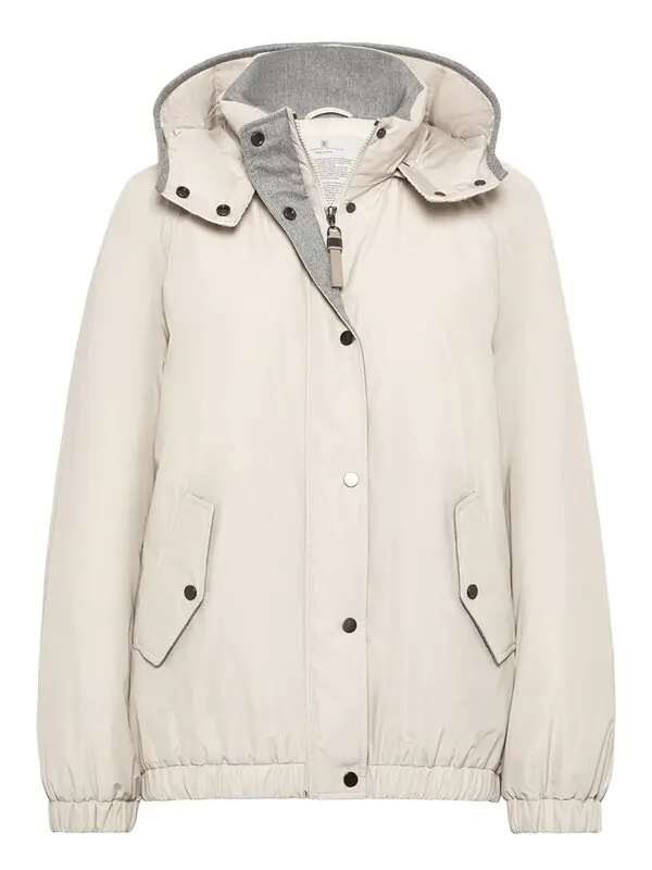 Brunello Cucinelli Techno Cotton Puffer Jacket - Beige