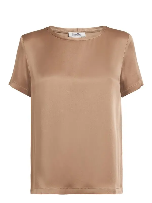 Max Mara Satin Rebecca T-shirt - Beige