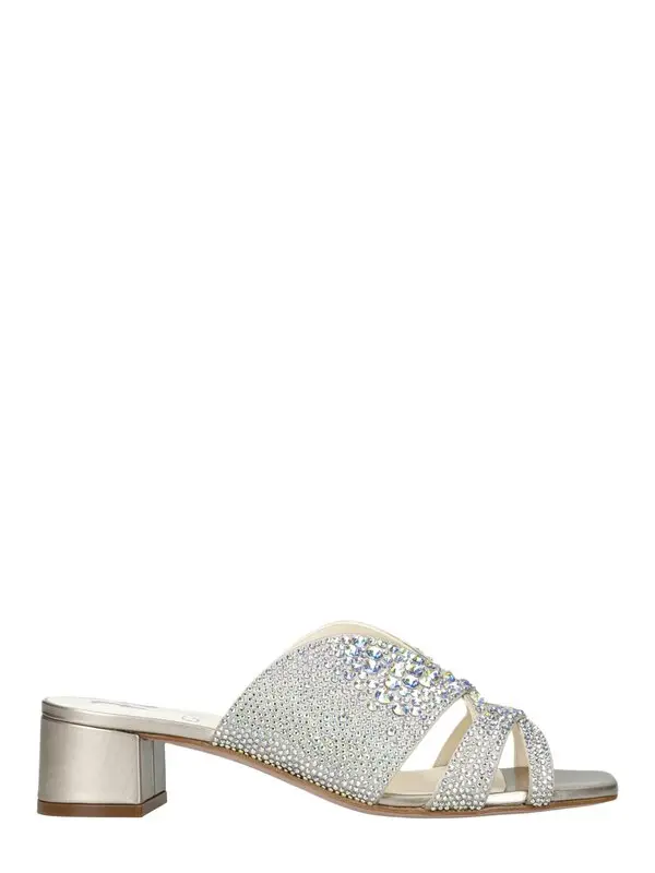 GINA Stevie Embellished Mules - White