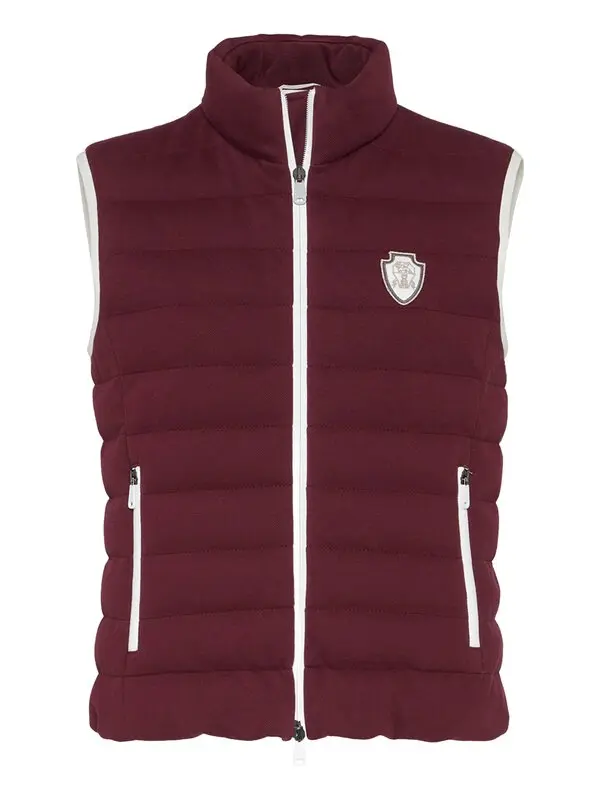 Brunello Cucinelli Techno Cotton Piqué Padded Gilet - Red