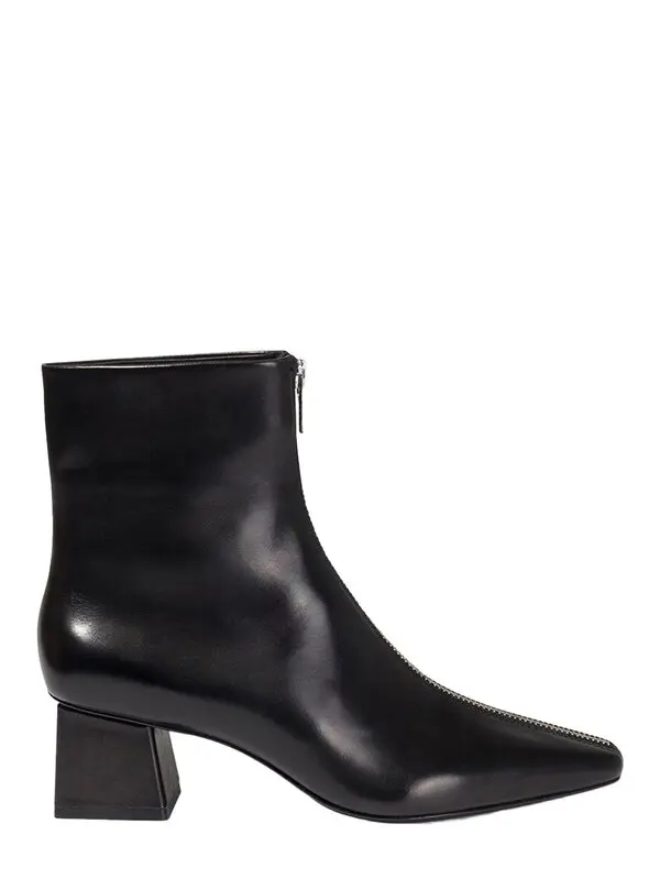 Simkhai Ryder Leather Zip Ankle Booties - Black