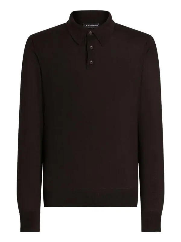 Dolce & Gabbana Long Sleeve Cashmere Sweater - Brown