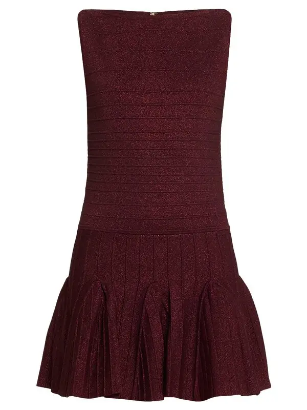 Retrofete Audrina Metallic Knit Mini Dress - Maroon