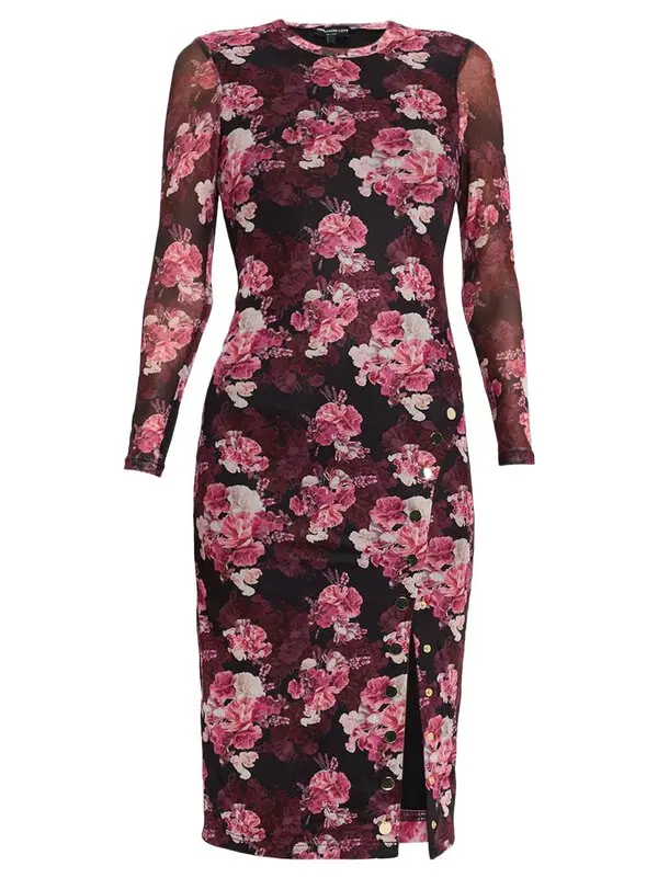 Generation Love Monique Floral Midi Dress - Burgundy F