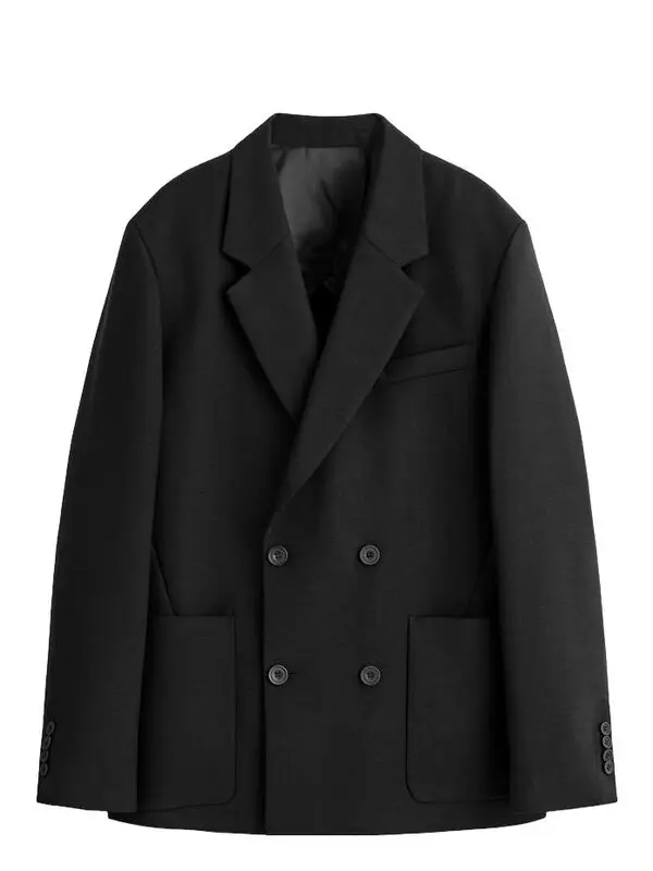 Cos Unstructured Wool-blend Blazer - Black