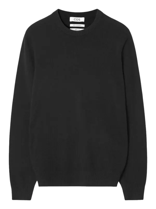 Cos Seamless Cashmere Crew-neck Sweater - Black