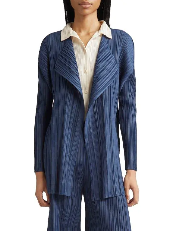 Issey Miyake Mellow Pleated Jacket - Navy